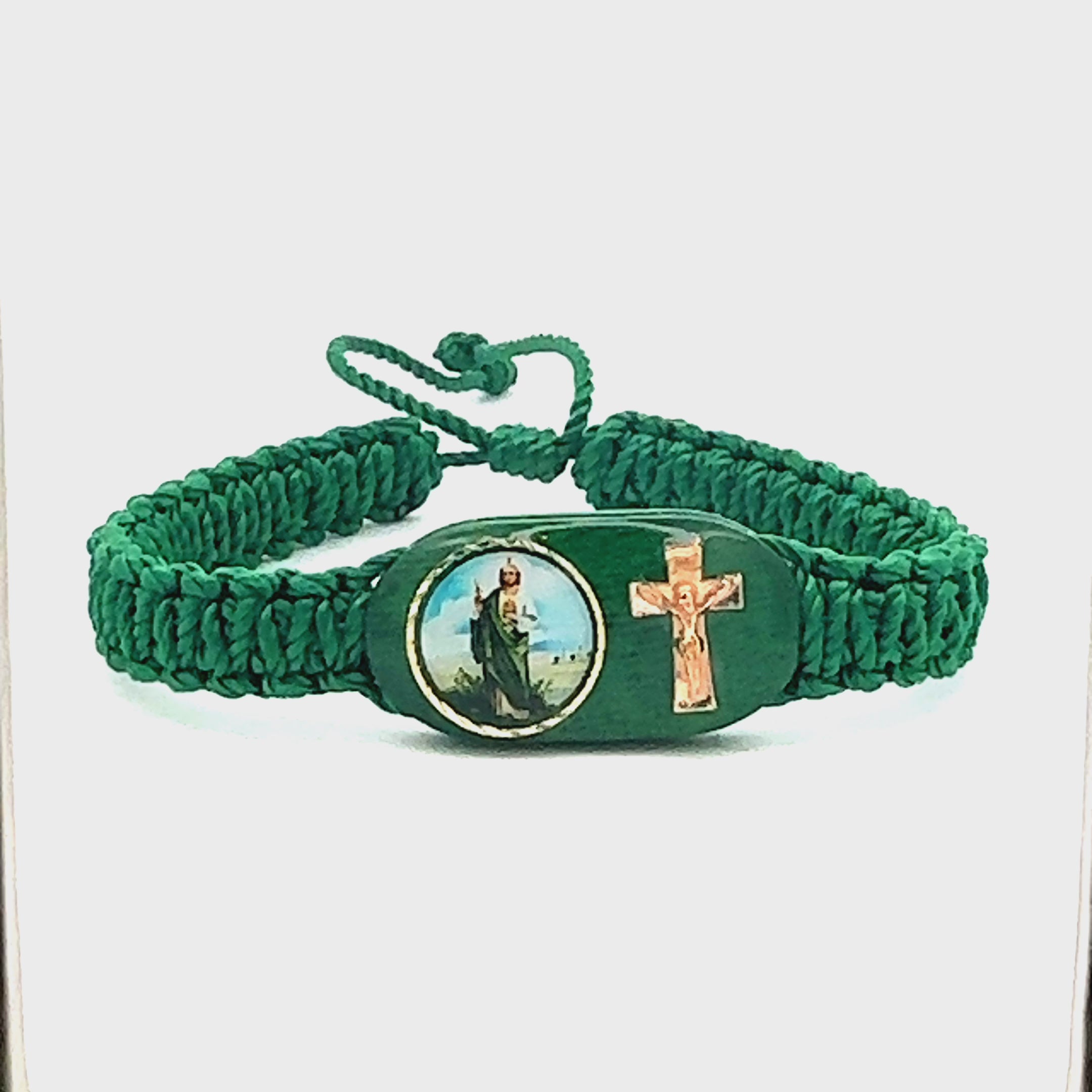 St Jude Cross Green Bracelet – Rosarios Y Mas