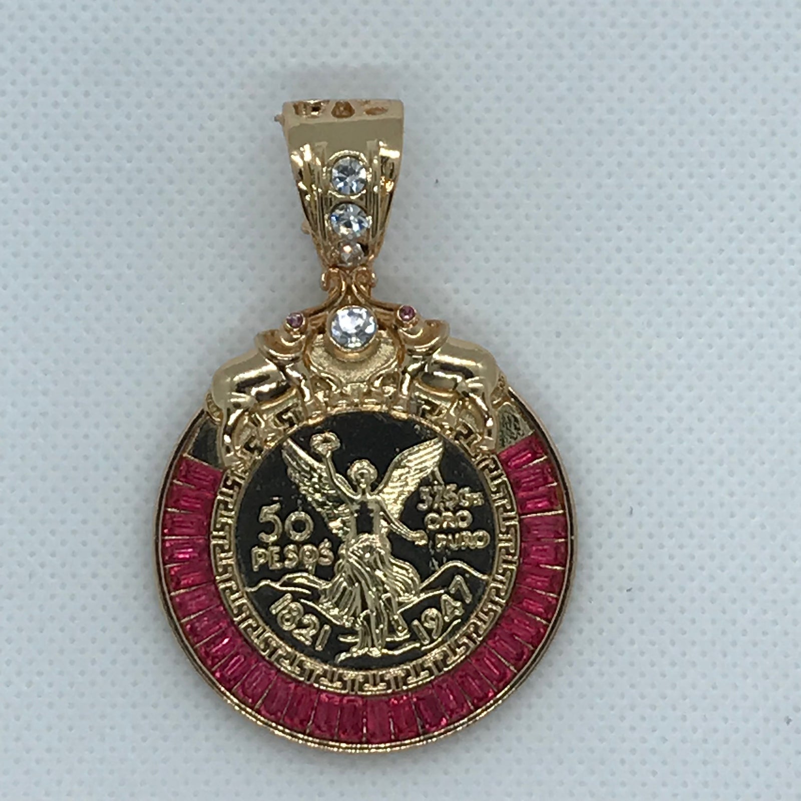 24K Gold Plated Centenario 50 Pesos y Aguila Mexicana - Solo Medalla/D ...