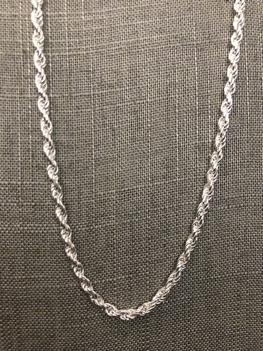 26" Rope Style Necklace (.925 Silver) – Rosarios Y Mas